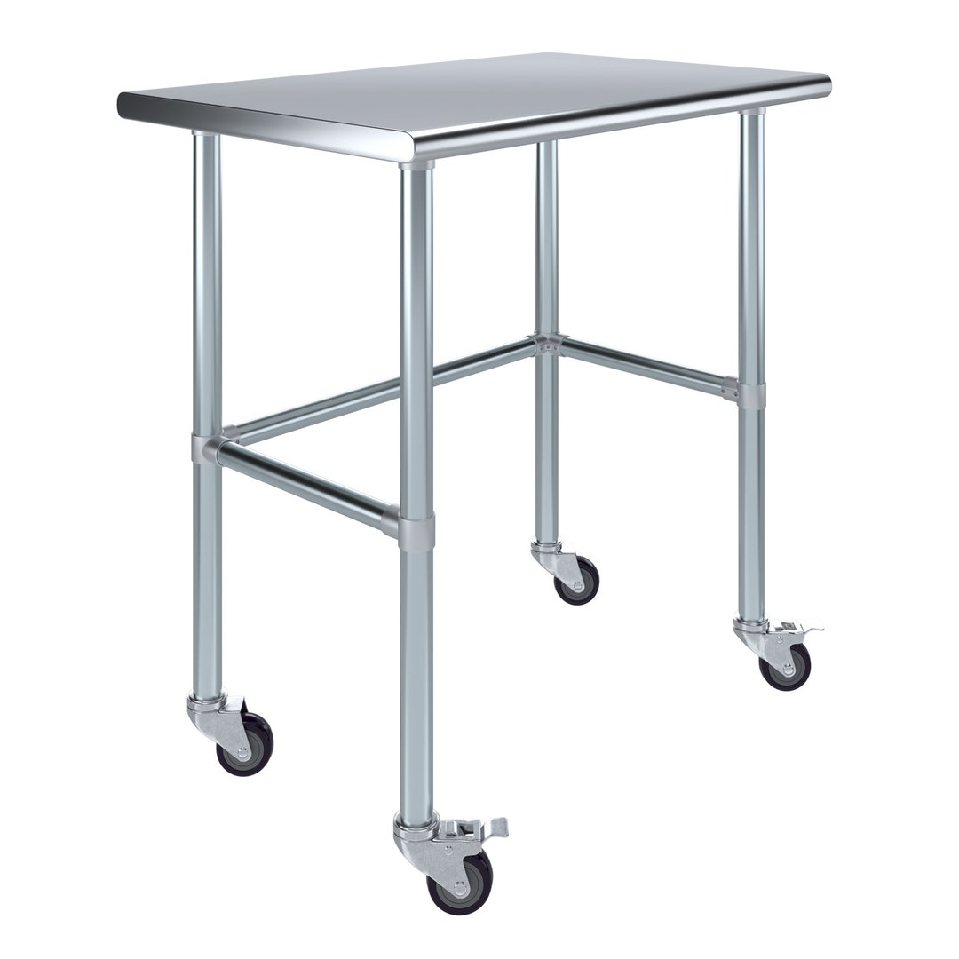 24 X 36 Stainless Steel Work Table With Open Base & Casters - Etsy
