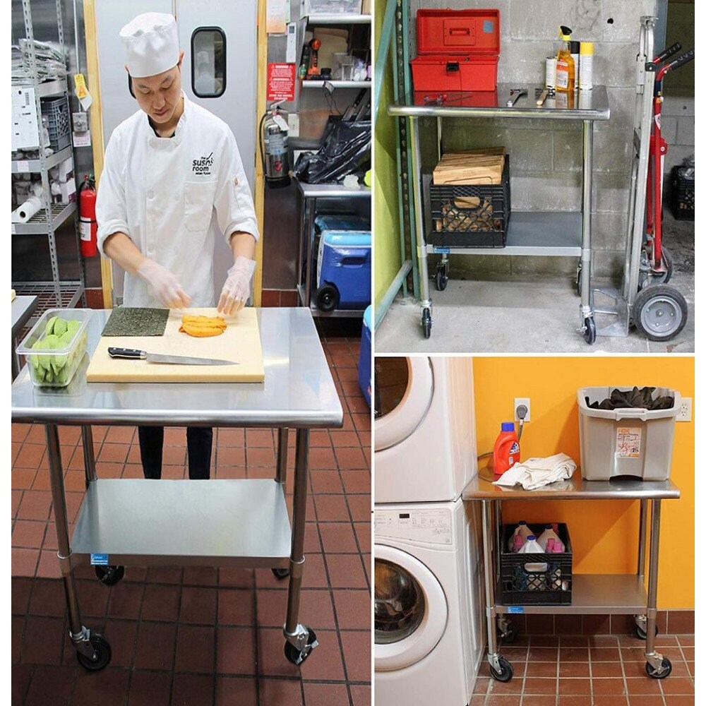 14 X 36 Mobile Stainless Steel Table Metal Table on Wheels - Etsy