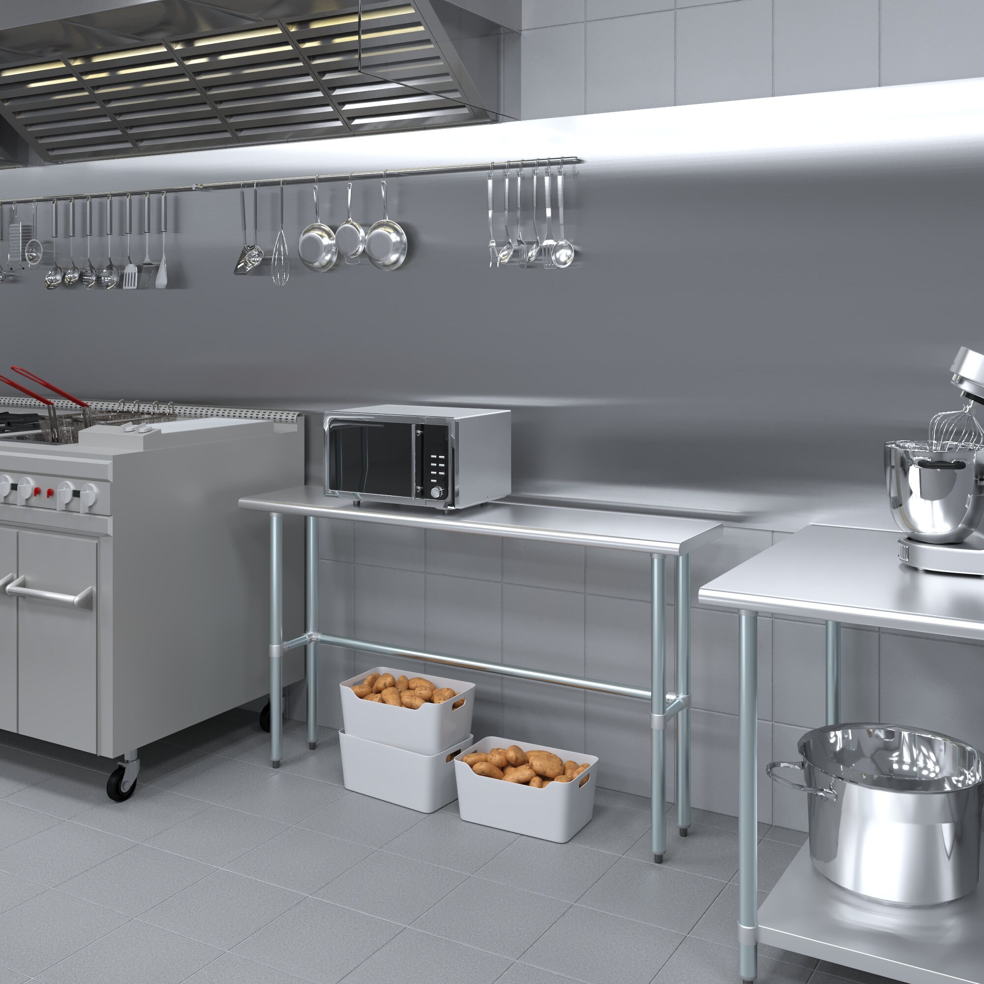 14 X 60 Stainless Steel Work Table With Open Base - Etsy