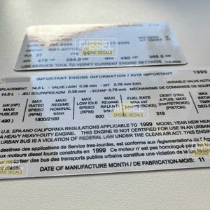 CAT C-15 6NZ 14.6L Diesel Engine Valve Cover Sticker Decal 1999 CUSTOM ...