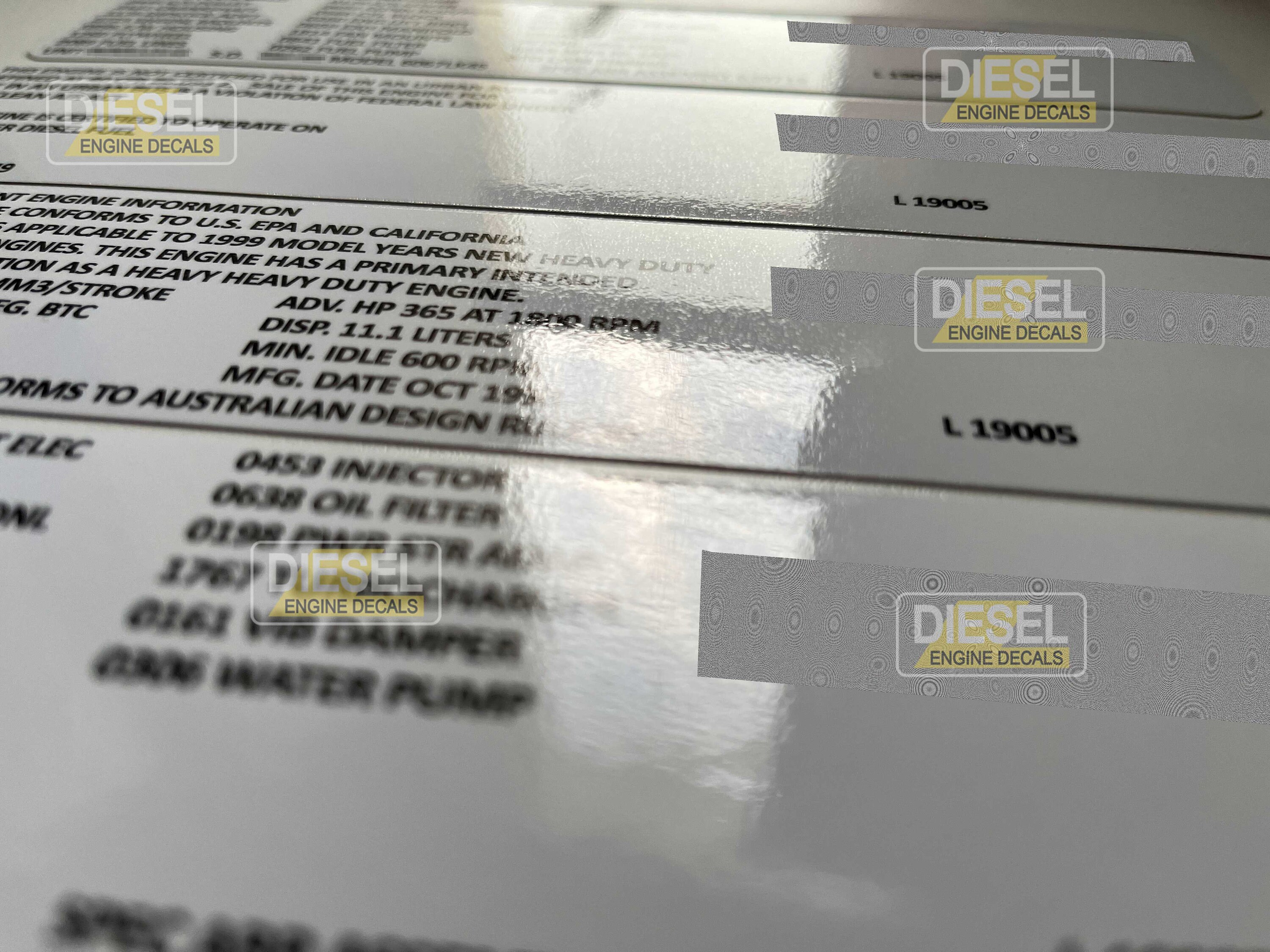 Detroit Diesel Series 60 11.1L Valve Cover Sticker Decal 1998 1999 ...