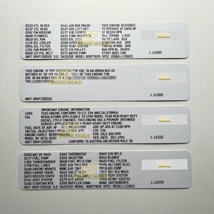 Detroit Diesel 8V92TA Valve Cover Sticker Decal 1992 CUSTOM - Etsy