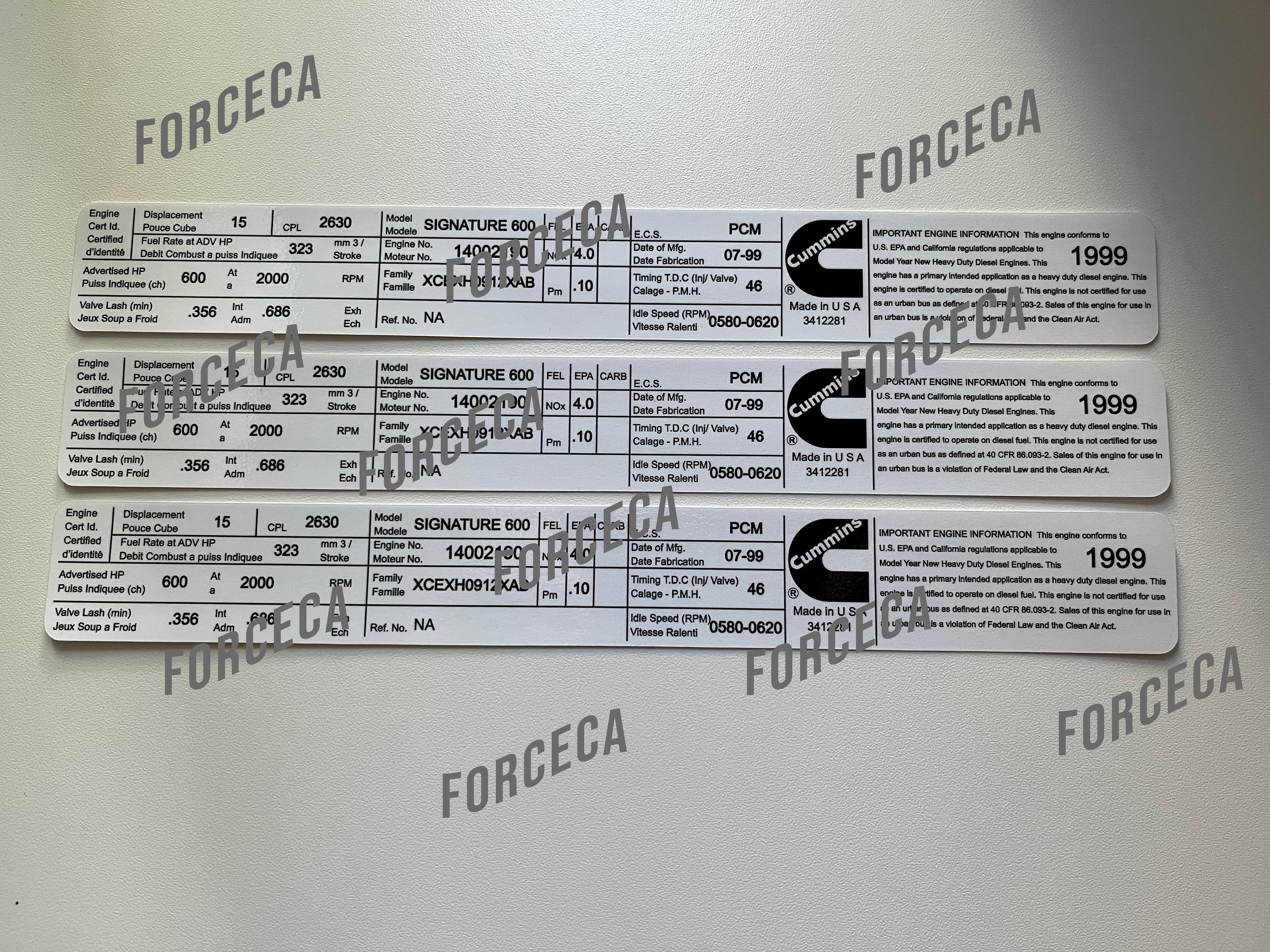 Cummins ISX Signature 600 Engine Valve Cover Decal Sticker Set | Etsy