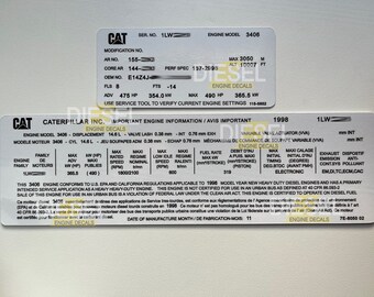 CAT 3406 2WS 14.6L Diesel Engine Valve Cover Sticker Decal - Etsy