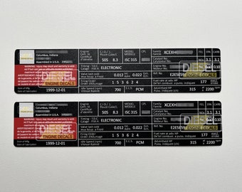 Cummins N14/ISX Engine Valve Cover Decal Sticker Set 1999 BLACK Edition ...