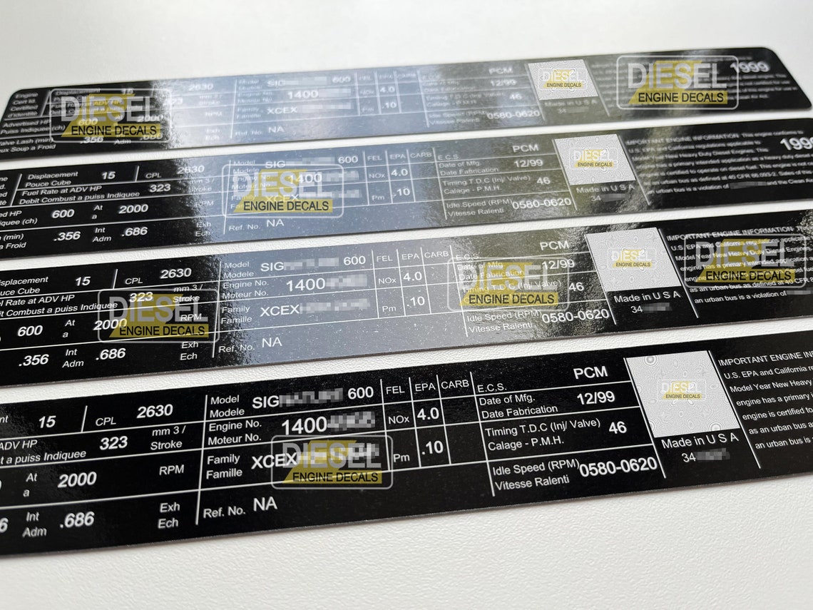 Cummins ISX Signature 600 Engine Valve Cover Decal Sticker Set 1999 ...
