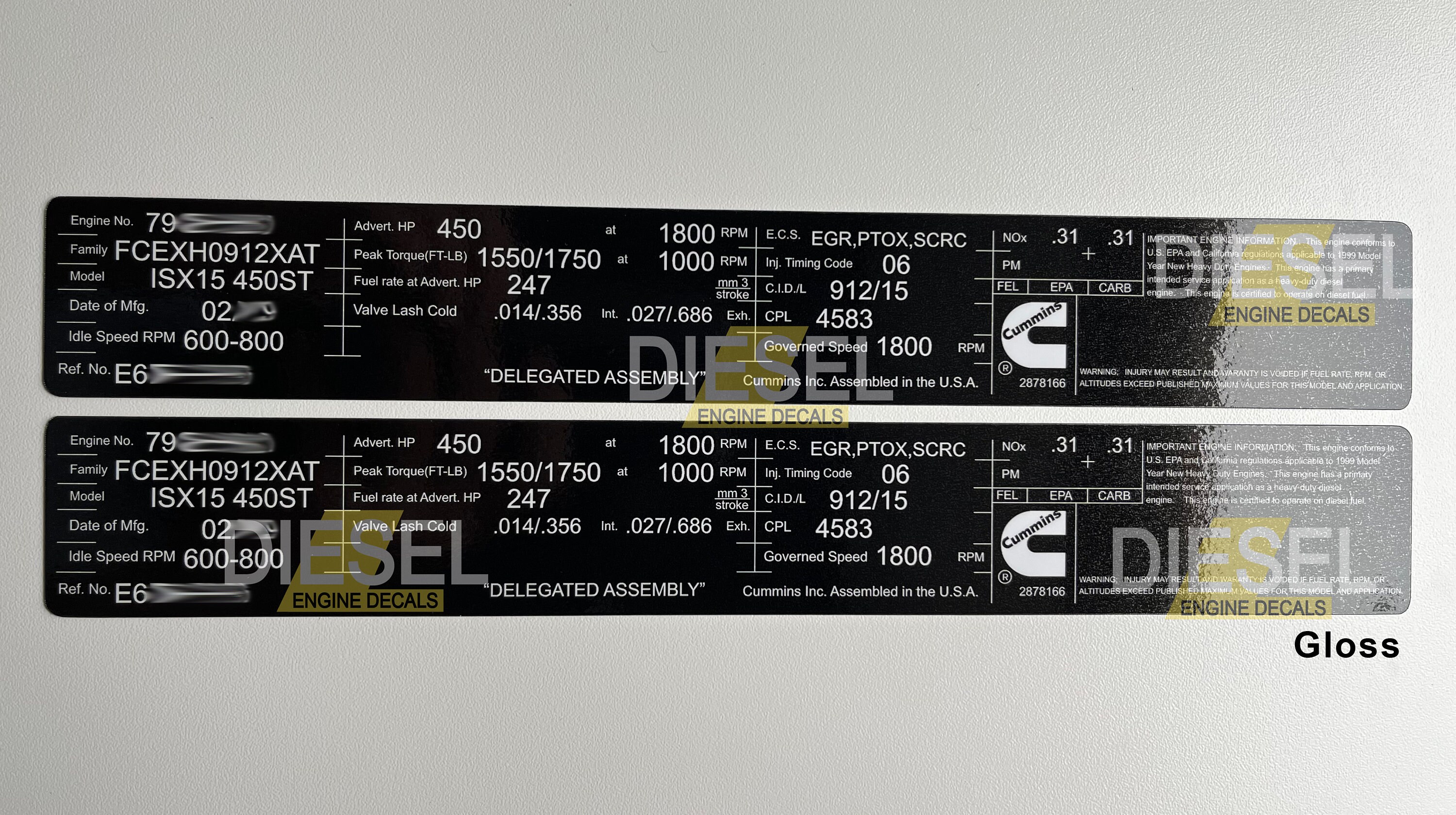 Cummins ISX 450 450ST 485 485ST Engine Valve Cover Decal - Etsy