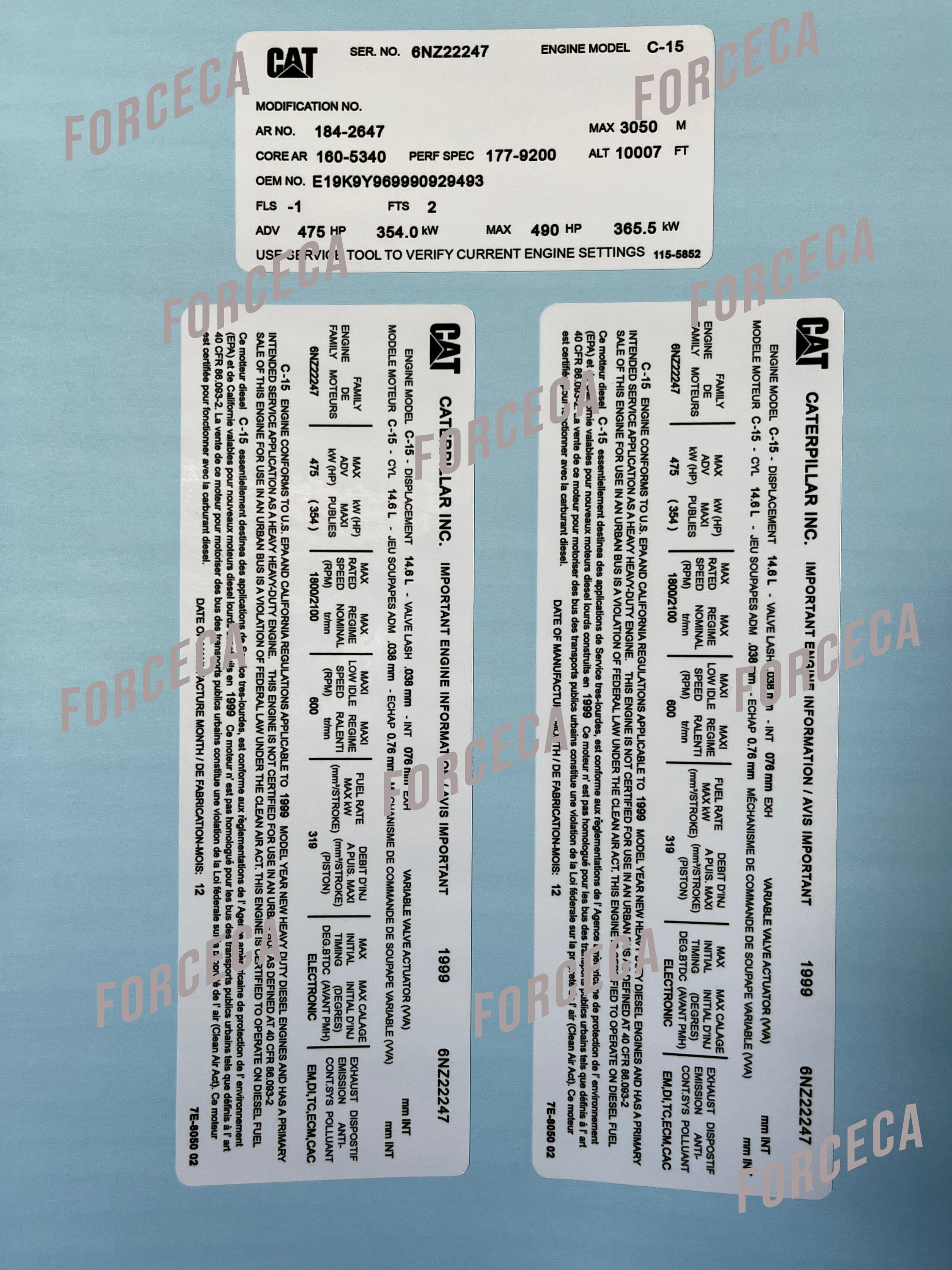 CAT C-15 6NZ 14.6L Diesel Engine Valve Cover Sticker Decal | Etsy