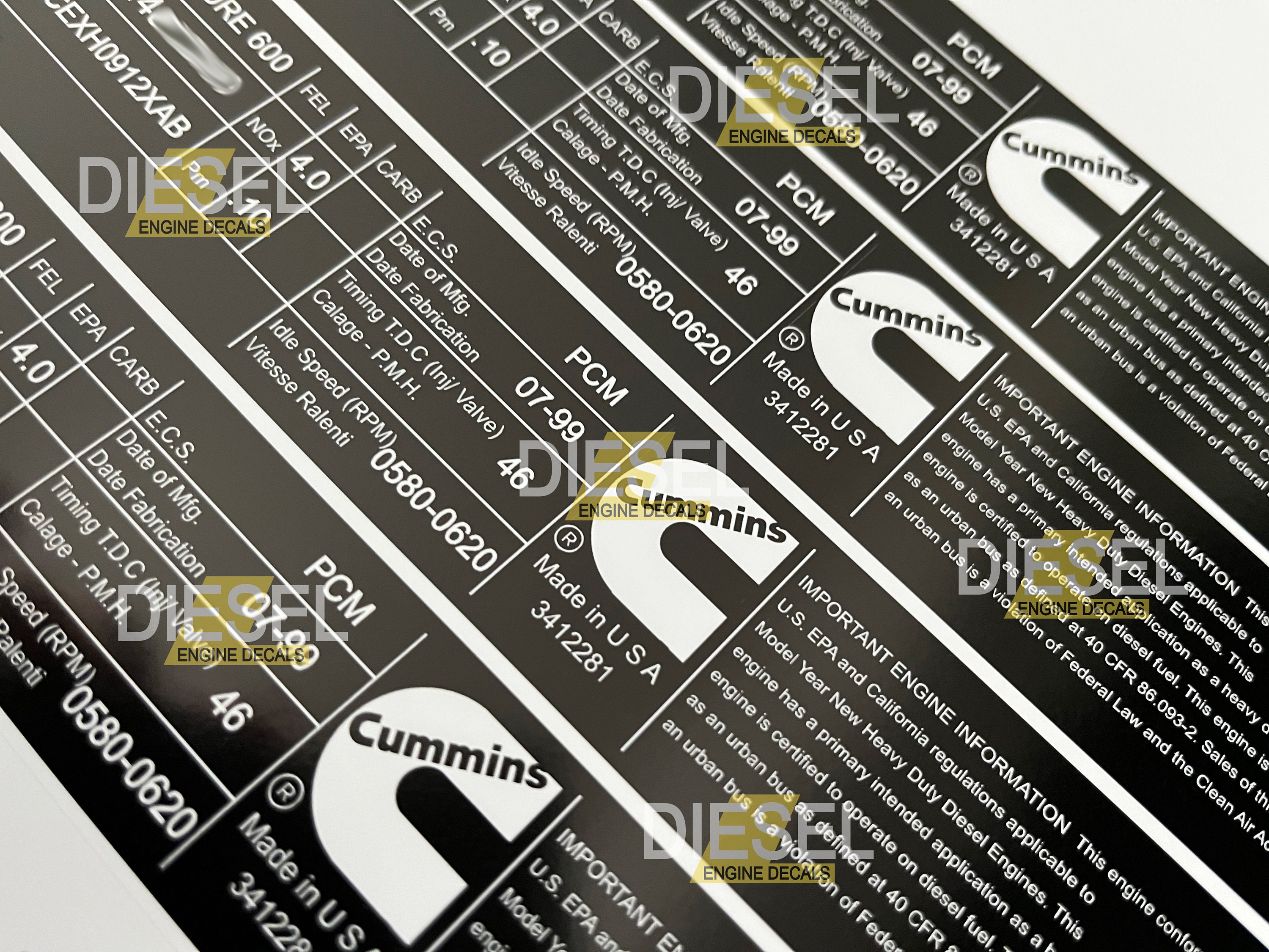 Cummins ISX Signature 600 Engine Valve Cover Decal Sticker Set - Etsy