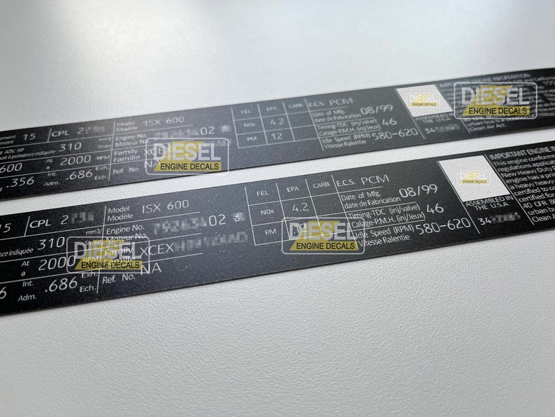 Cummins ISX 600 Engine Valve Cover Decal Sticker Set 1999 - Etsy