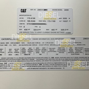 CAT 3406 2WS 14.6L Diesel Engine Valve Cover Sticker Decal - Etsy