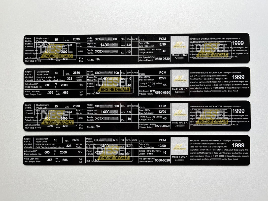 Cummins ISX Signature 600 Engine Valve Cover Decal Sticker Set 1999 ...