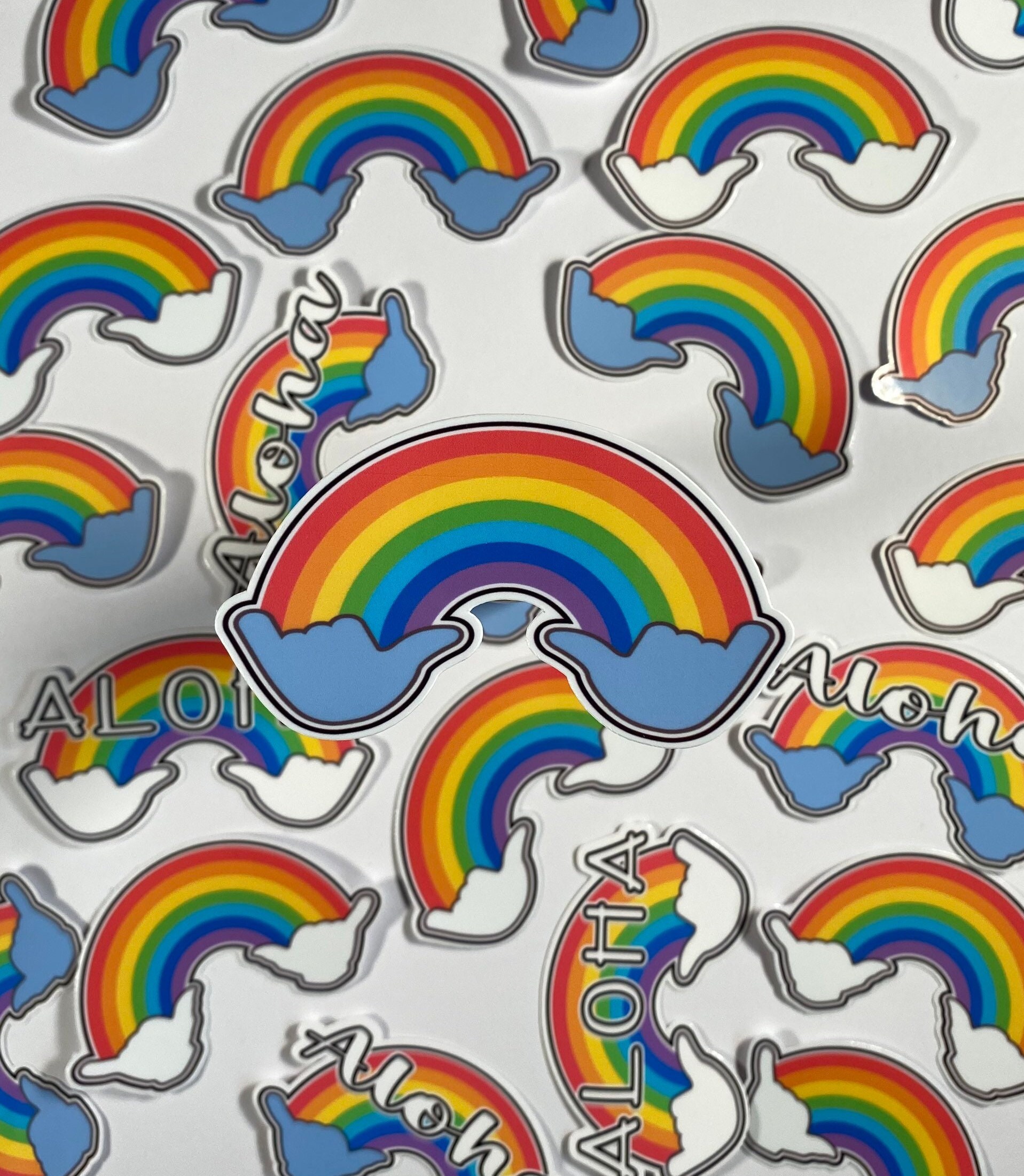 Shaka Sticker Rainbow Sticker Water Resistant Sticker - Etsy