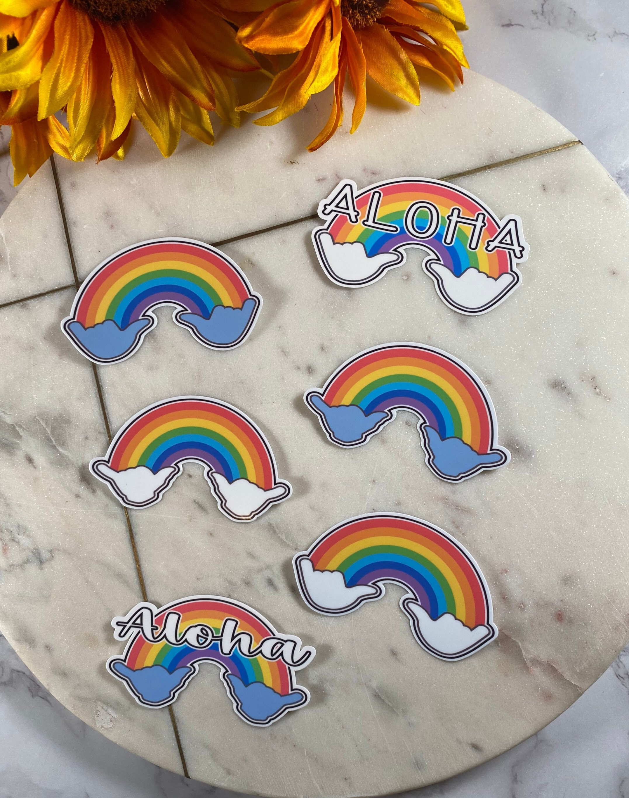 Shaka Sticker Rainbow Sticker Water Resistant Sticker - Etsy