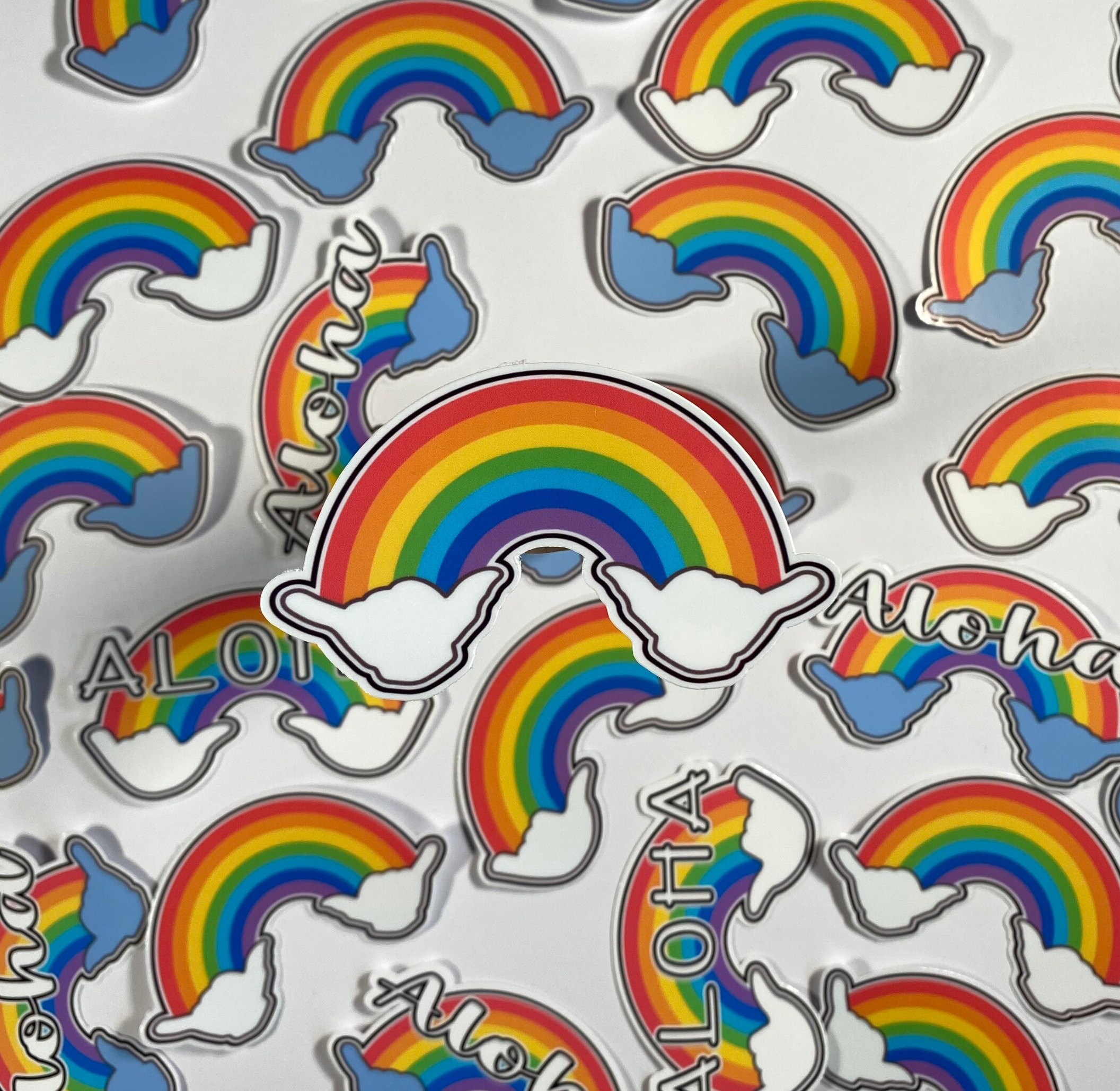 Shaka Sticker Rainbow Sticker Water Resistant Sticker - Etsy