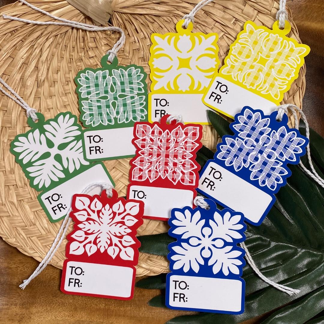 Quilt Palaka Gift Tags | Hawaiian Christmas - Etsy