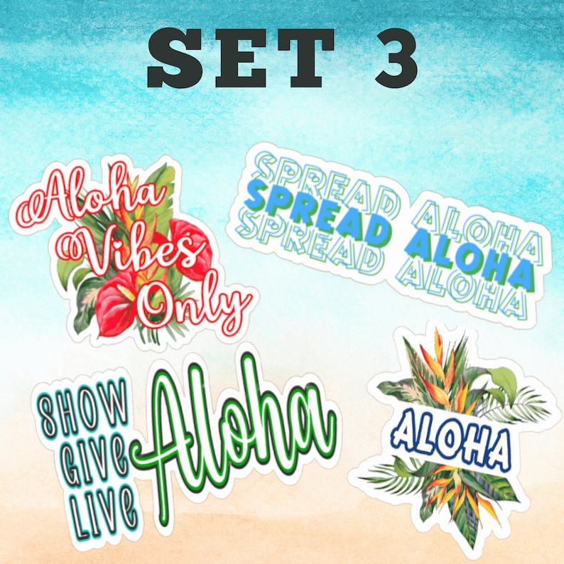 Aloha Stickers Hawaii Stickers Waterproof Sticker UV Resistant Sticker ...
