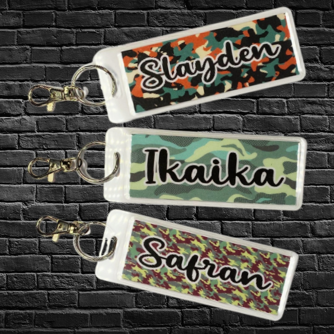 Camouflage Laminated Name Tag | Personalized Tag | Backpack Tag ...