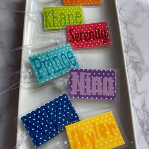 Laminated Name Tag Dots Large Luggage Tags Backpack Tags - Etsy