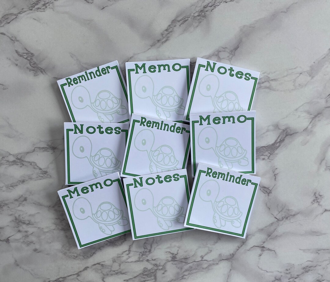 Turtle Notepad 3x3 Notepad Personalized Notepad Custom - Etsy