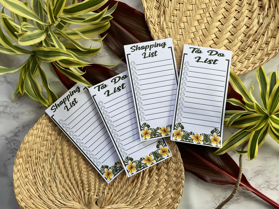 Plumeria & Monstera Notepad 3x6 Notepad Personalized Notepad Shopping ...