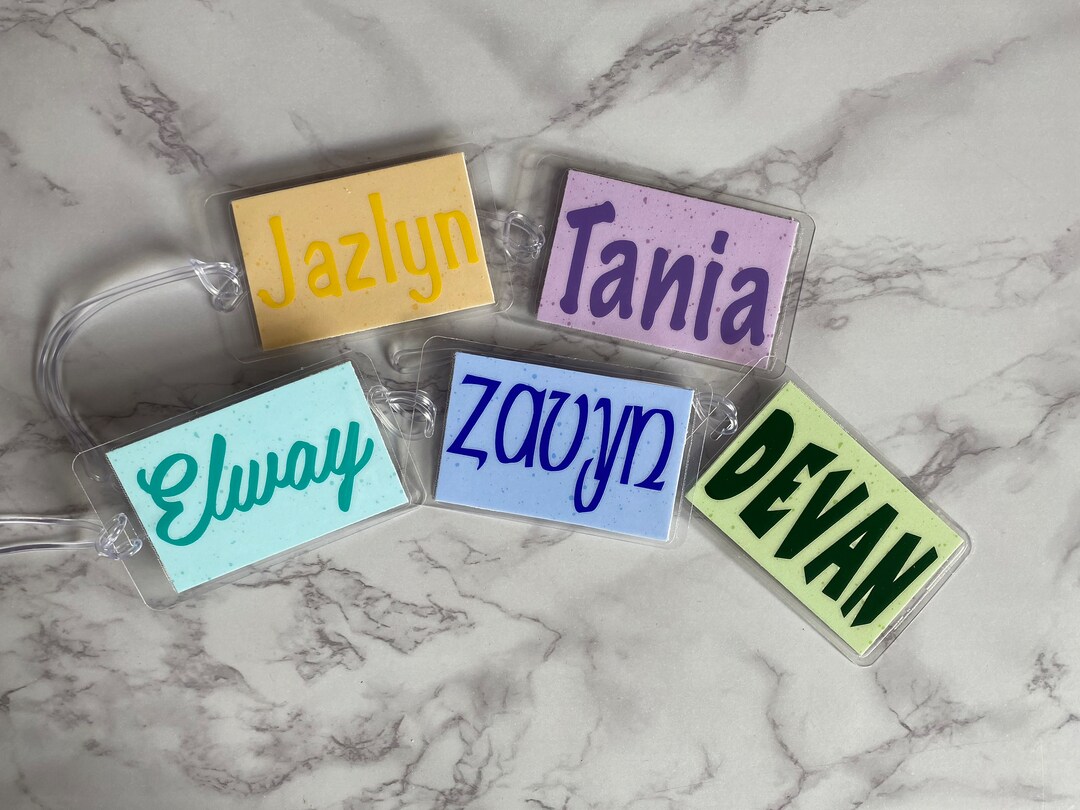 Laminated Name Tag Colors Variety Large Luggage Tags Backpack Tags ...