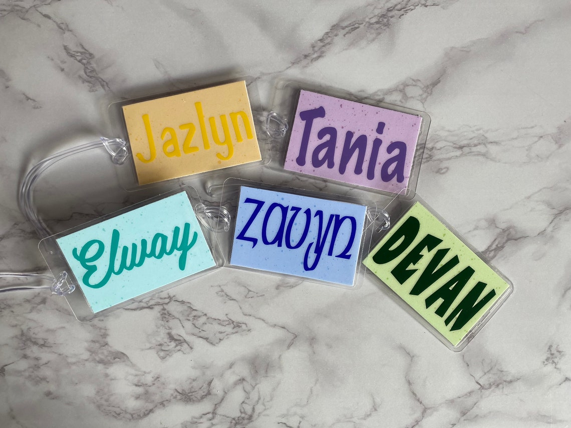 Laminated Name Tag Colors Variety Large Luggage Tags - Etsy