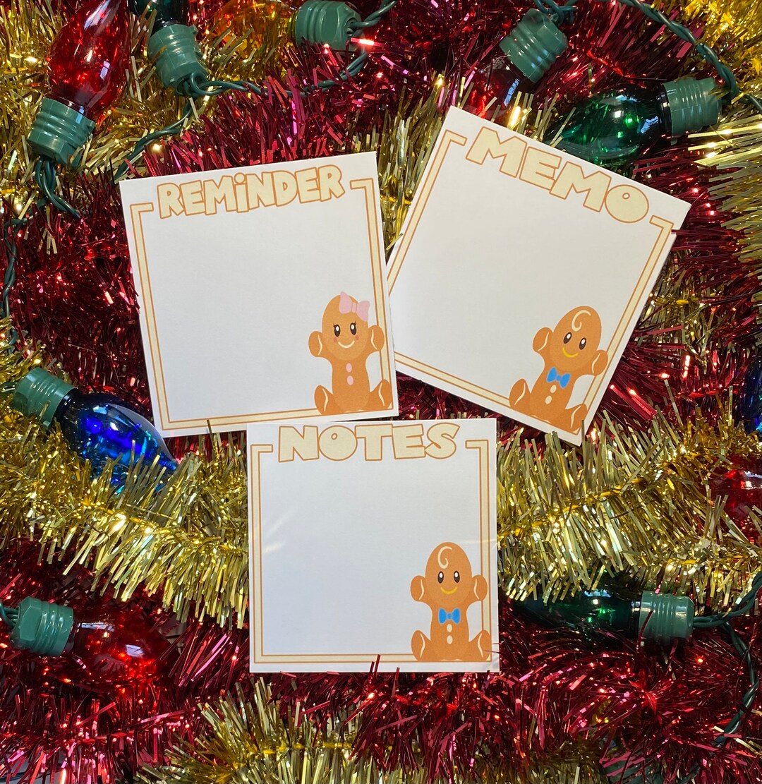 Gingerbread Notepad Christmas Notepad Memo Notepad Personalized Notepad ...
