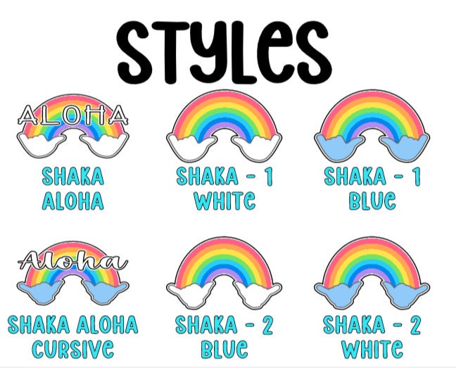 Shaka Sticker Rainbow Sticker Water Resistant Sticker - Etsy