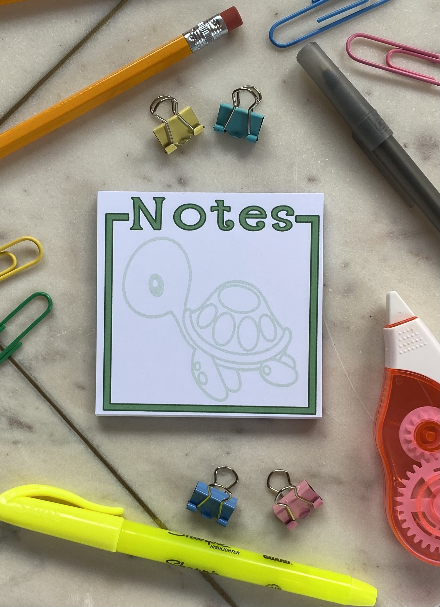 Turtle Notepad 3x3 Notepad Personalized Notepad Custom - Etsy