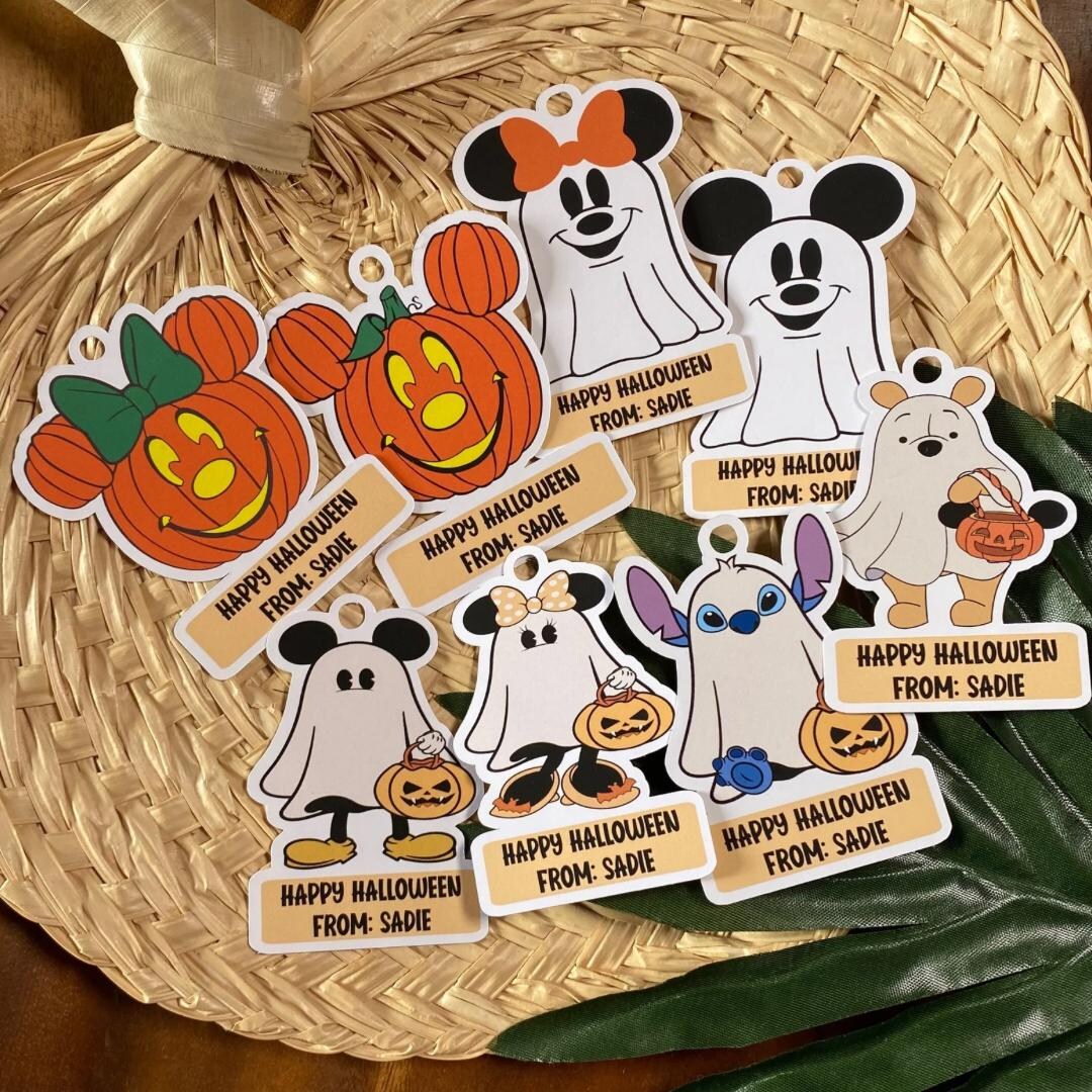 Halloween Gift Tags Mouse Ghost Tag Mouse Pumpkin Tag Personalized Tag ...