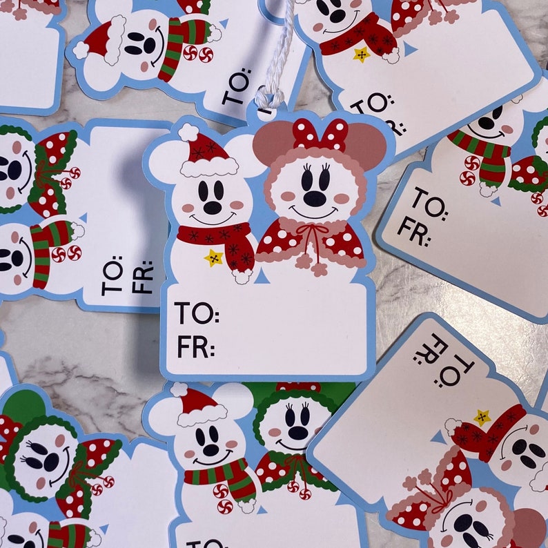 Mouse Gift Tags | Mouse Christmas Gift Tags | Mickey Minnie Snowman ...