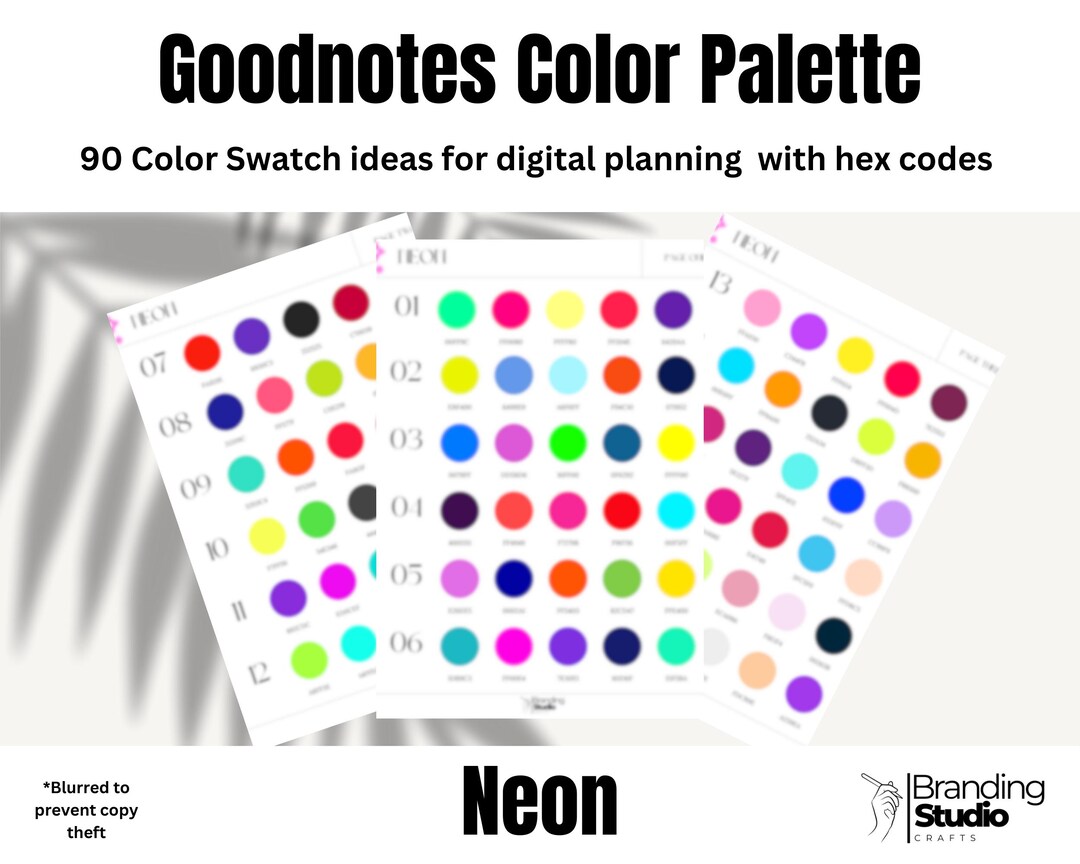 Neon Palette Goodnotes Color Palette, Goodnotes Palette, Color Palette ...