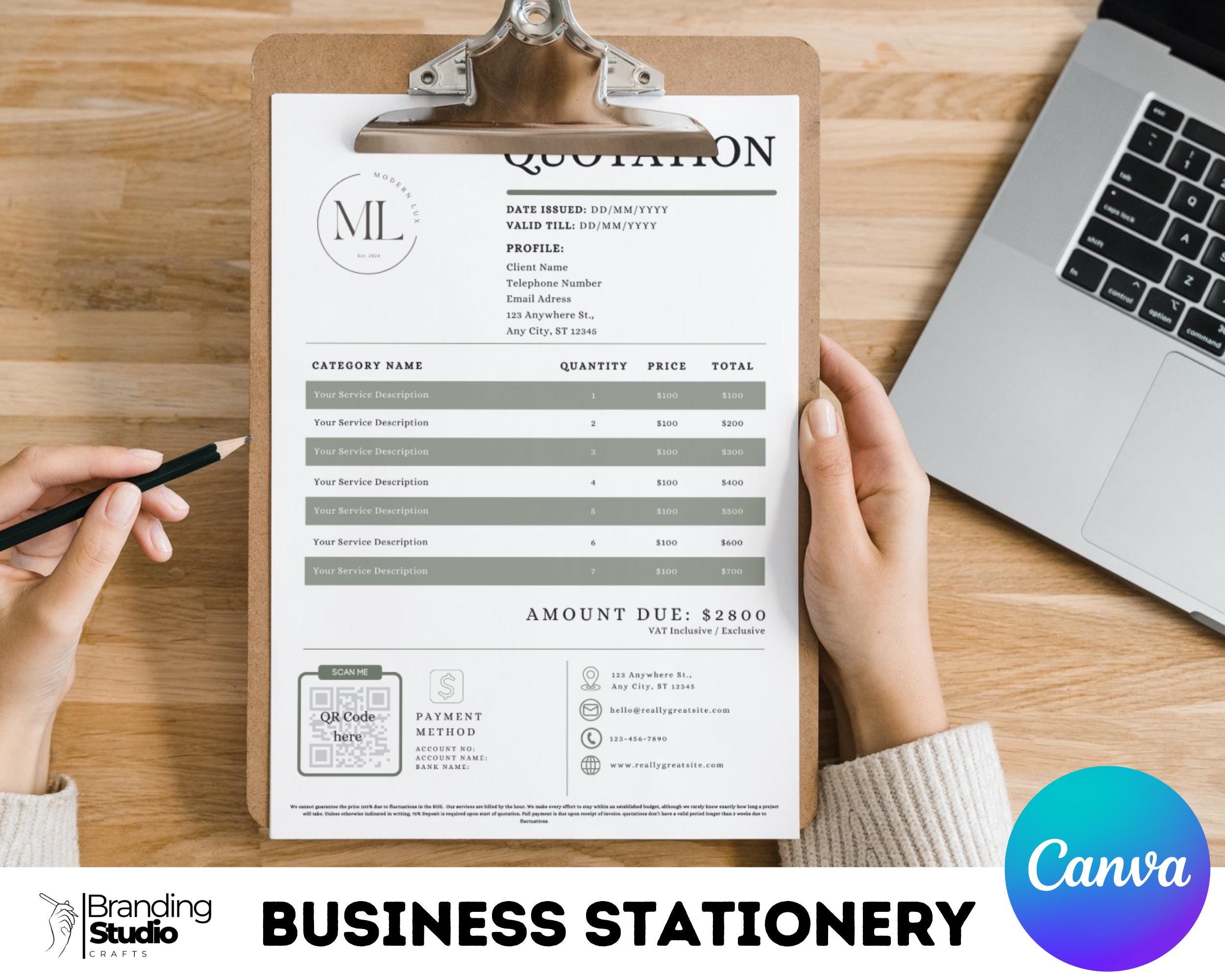 Sage Quotation Template, Canva Quote Template, Editable Quotation ...