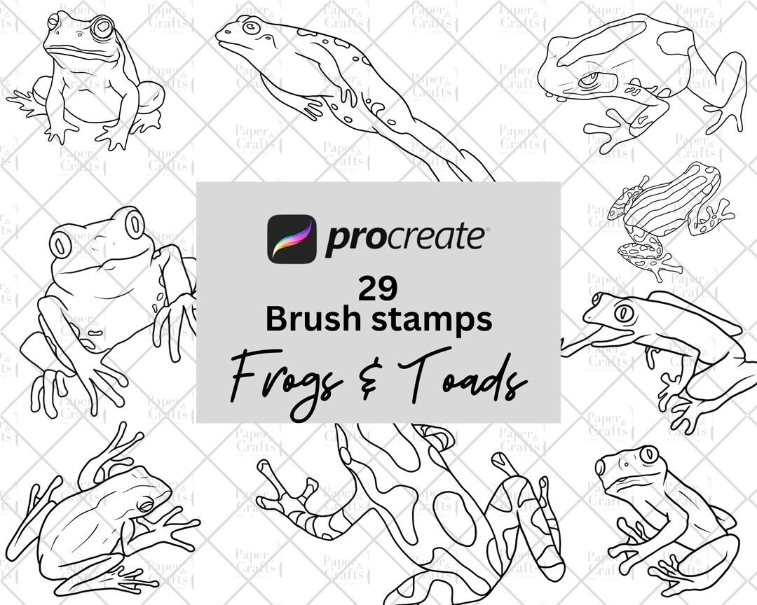 Brush Frog, Kawaii Frog Procreate Stamp, Procreate Stamp, Procreate ...