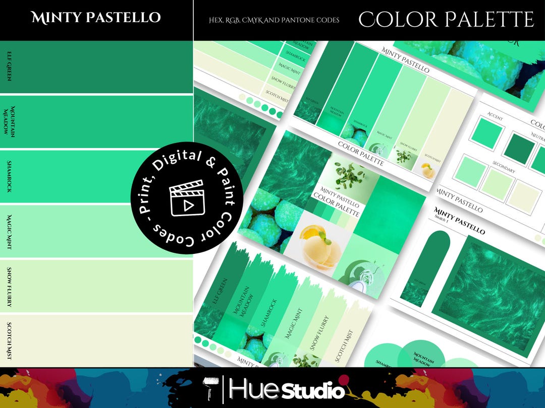 Minty Green Brand Color Palette: Canva Deluxe Kit (digital Download) - Etsy