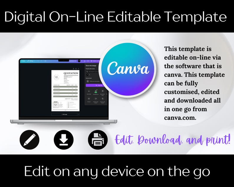 Sage Quotation Template, Canva Quote Template, Editable Quotation ...