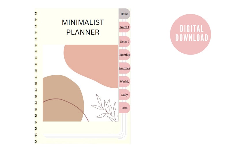 MINIMALIST PLANNER, Digital Download, Fillable, Organiser - Etsy