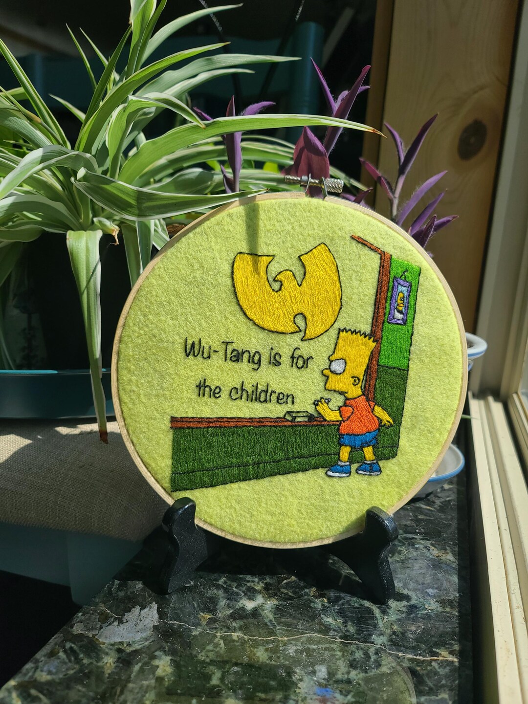 Wu-tang Clan and Simpsons Art, Cartoon, Hand Embroidery Hoop Art, 7in ...