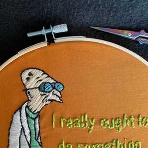 Professor Farnsworth, Futurama Cartoon, Hand Embroidery Hoop Art, 7in ...