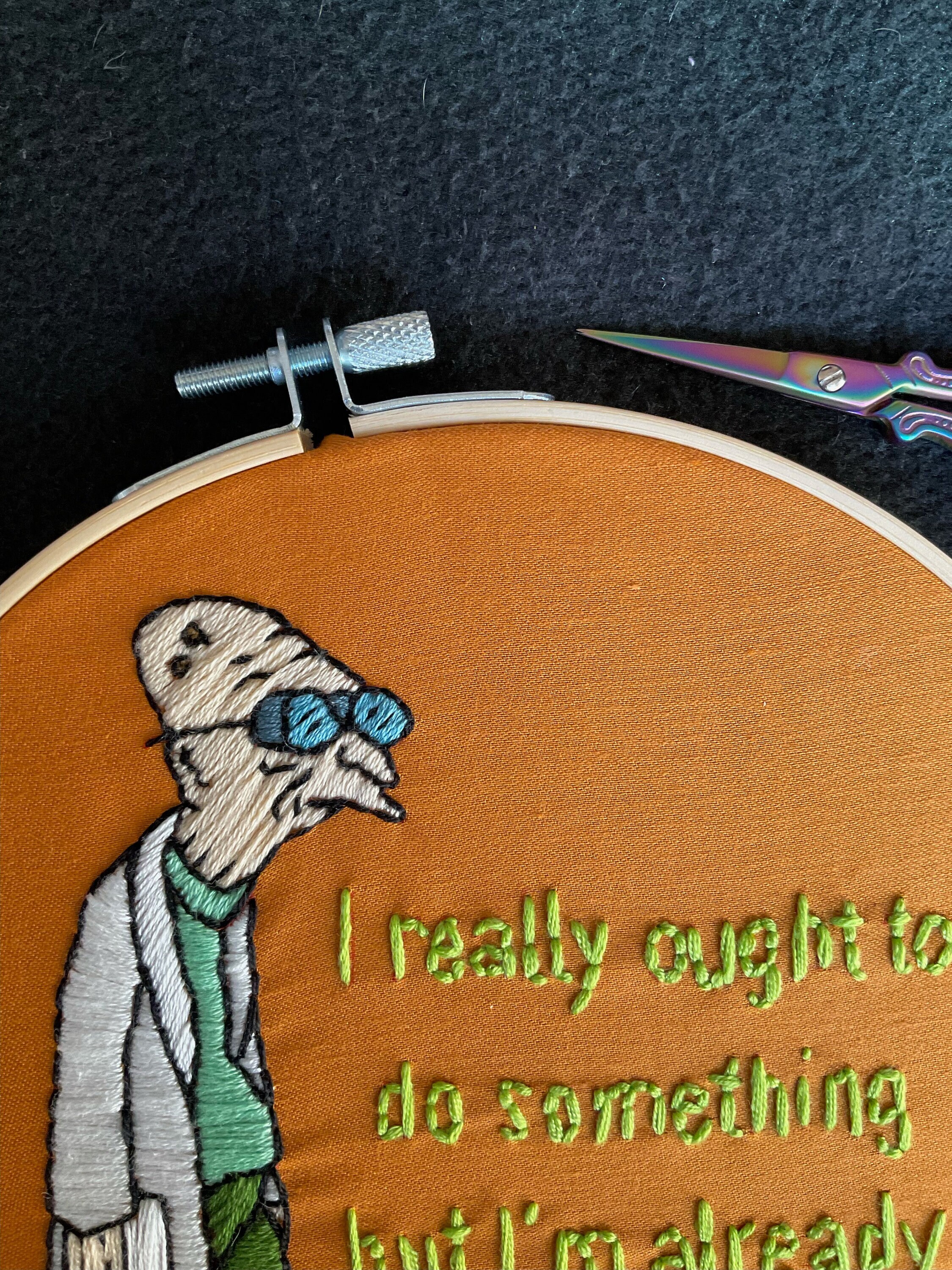 Professor Farnsworth, Futurama Cartoon, Hand Embroidery Hoop Art, 7in ...