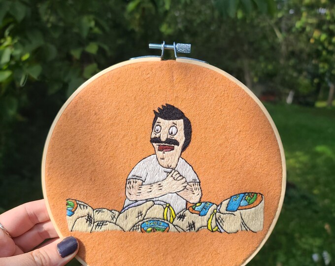 Bob's Burgers, Thanksgiving, Bob Belcher, Cartoon, Hand Embroidery Hoop ...