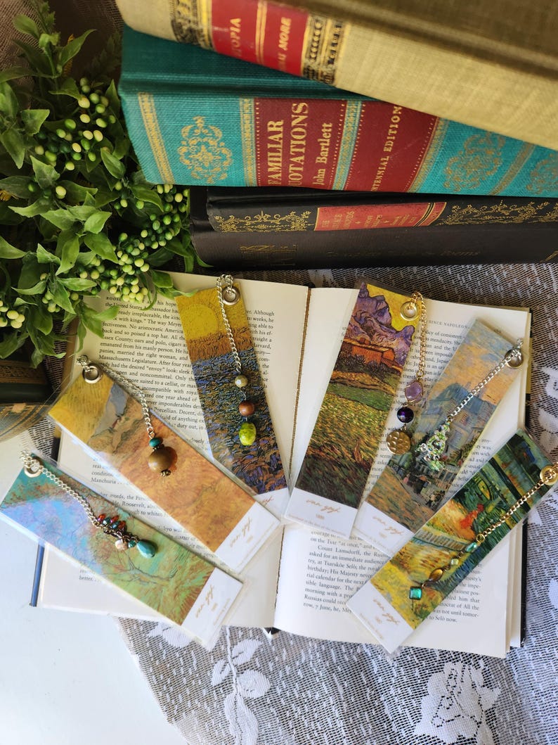 Van Gogh Laminated Bookmark With Vintage Jewelry Tassel - Etsy