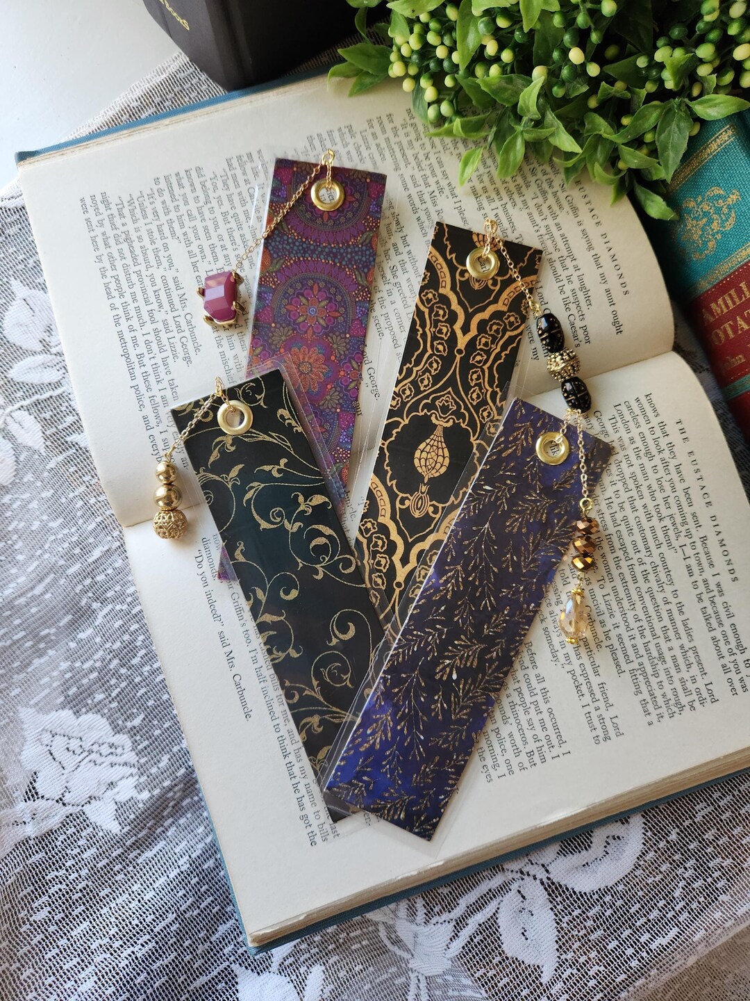 William Morris Style Bookmarks | Handmade Cardstock Book Marker | Book ...