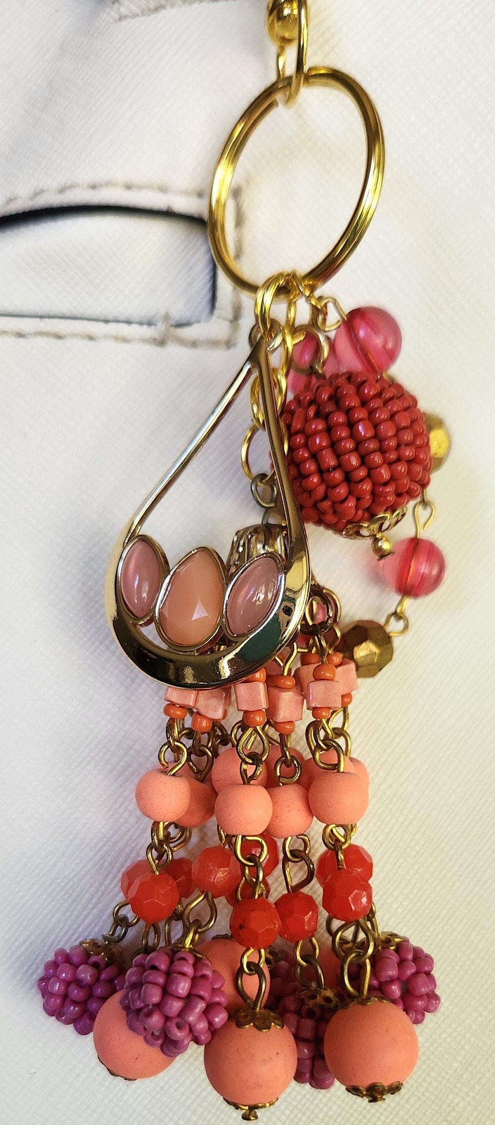 Purse Dangle Bag Charm, Handmade, Keychain, Repurposed Vintage Jewelry ...