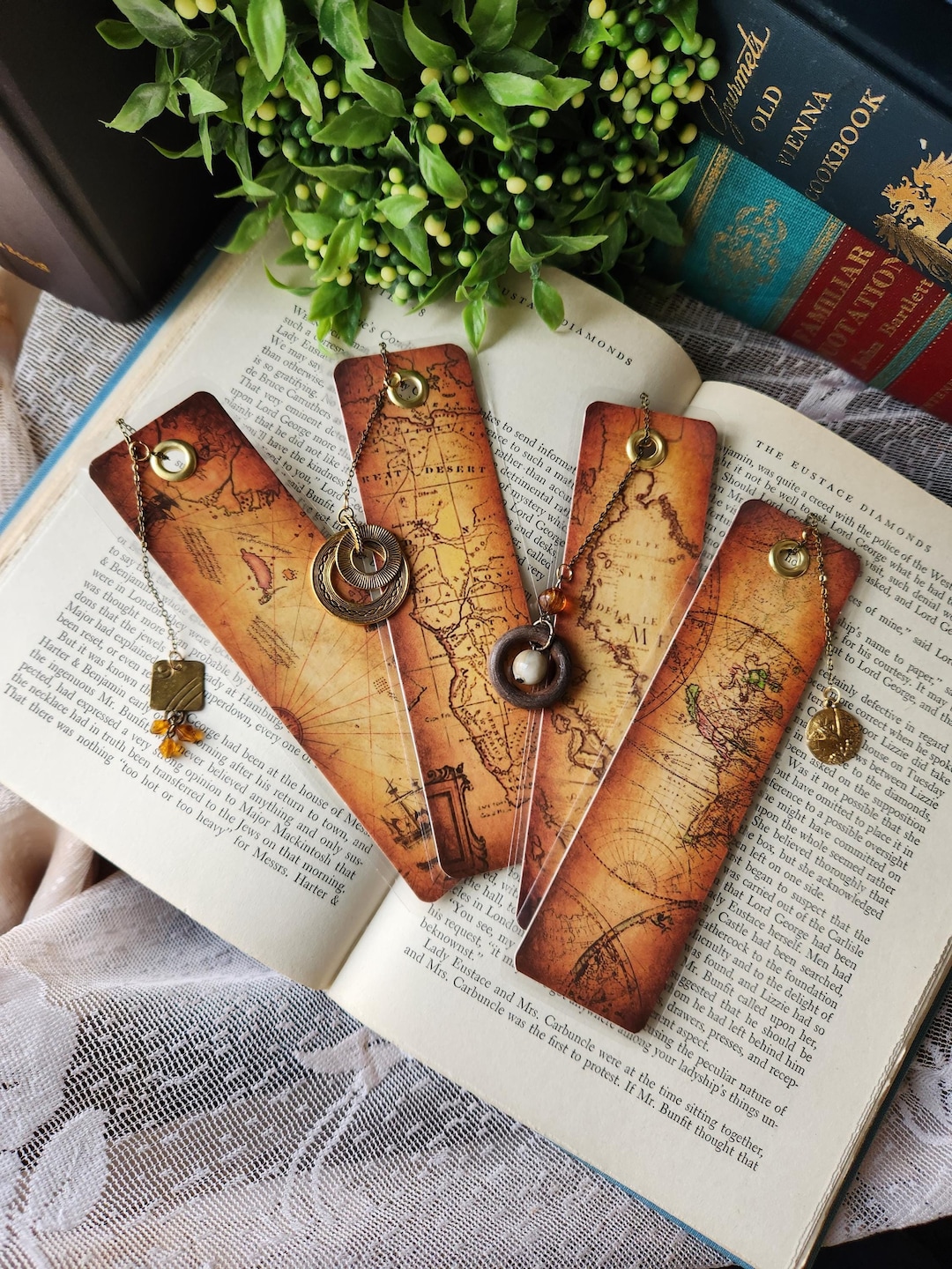 Vintage World Map Bookmarks | Handmade Cardstock Book Marker | Book ...