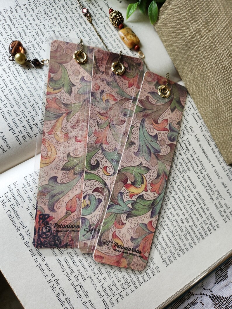 Handmade Map Bookmark With Vintage Jewelry Tassel - Etsy