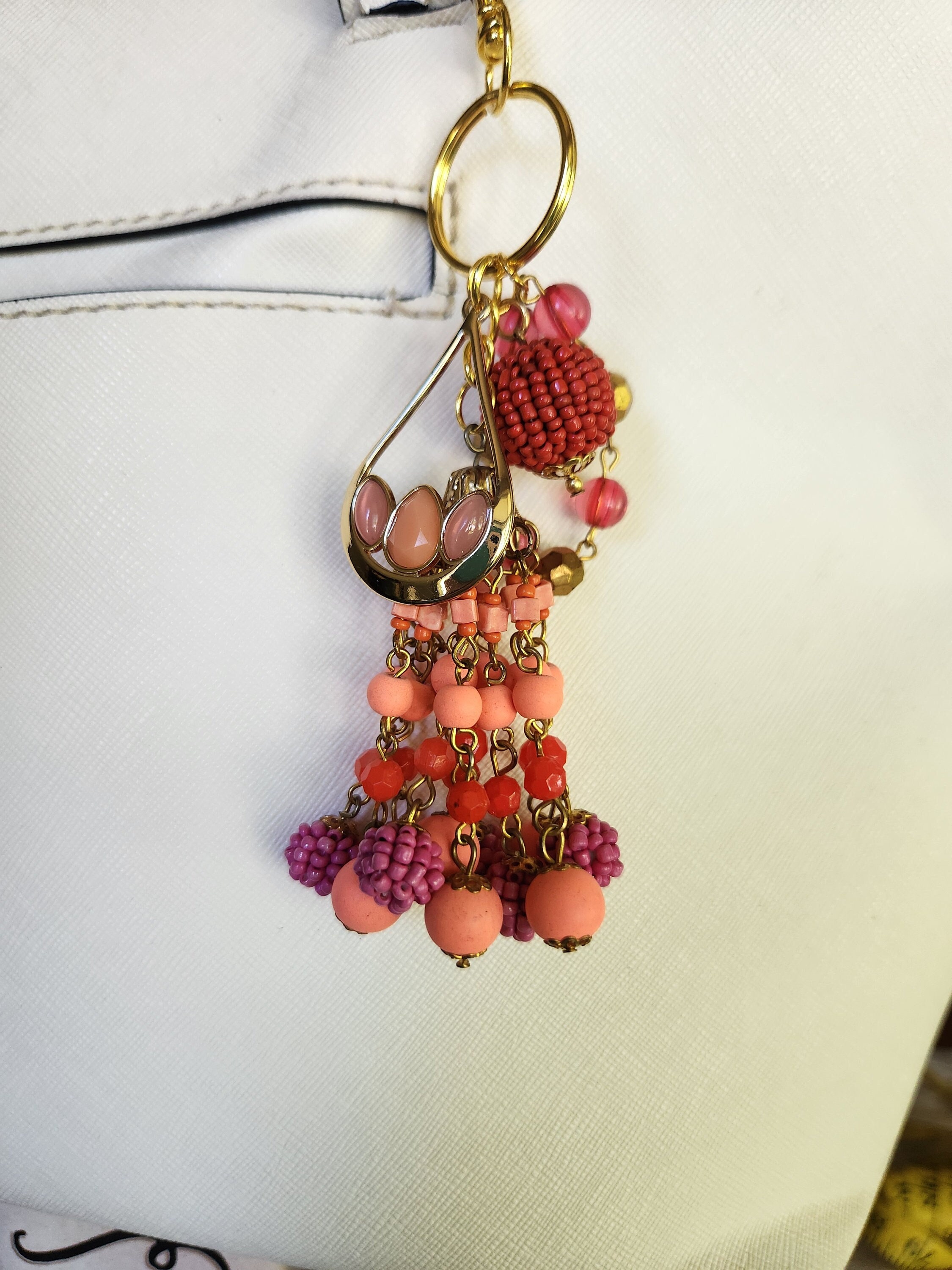 Purse Dangle Bag Charm, Handmade, Keychain, Repurposed Vintage Jewelry ...