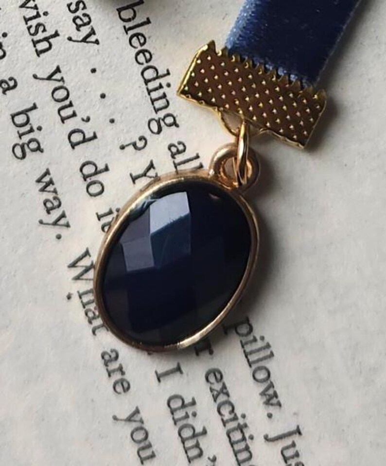 Butterfly Bell Bookmark | Navy Velvet Ribbon | Handmade Design | Book ...