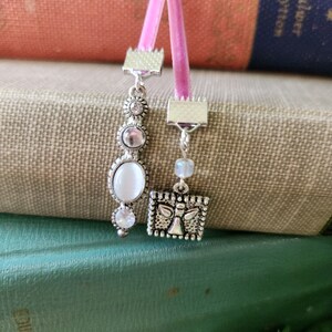 Angel Charm Bookmark Bible Marker Religious Symbol Pearl Silver Charms ...